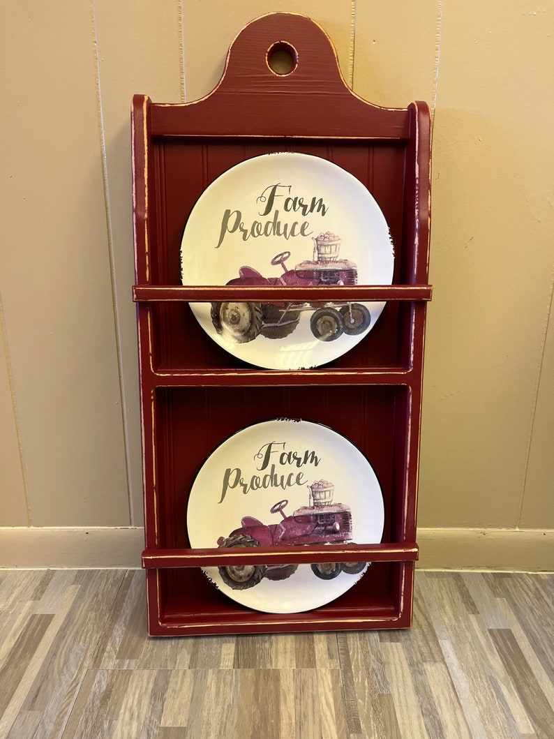 Charming Country Primitive Plate Rack, Splendid Rustic Book Shelf, Bowl ...
