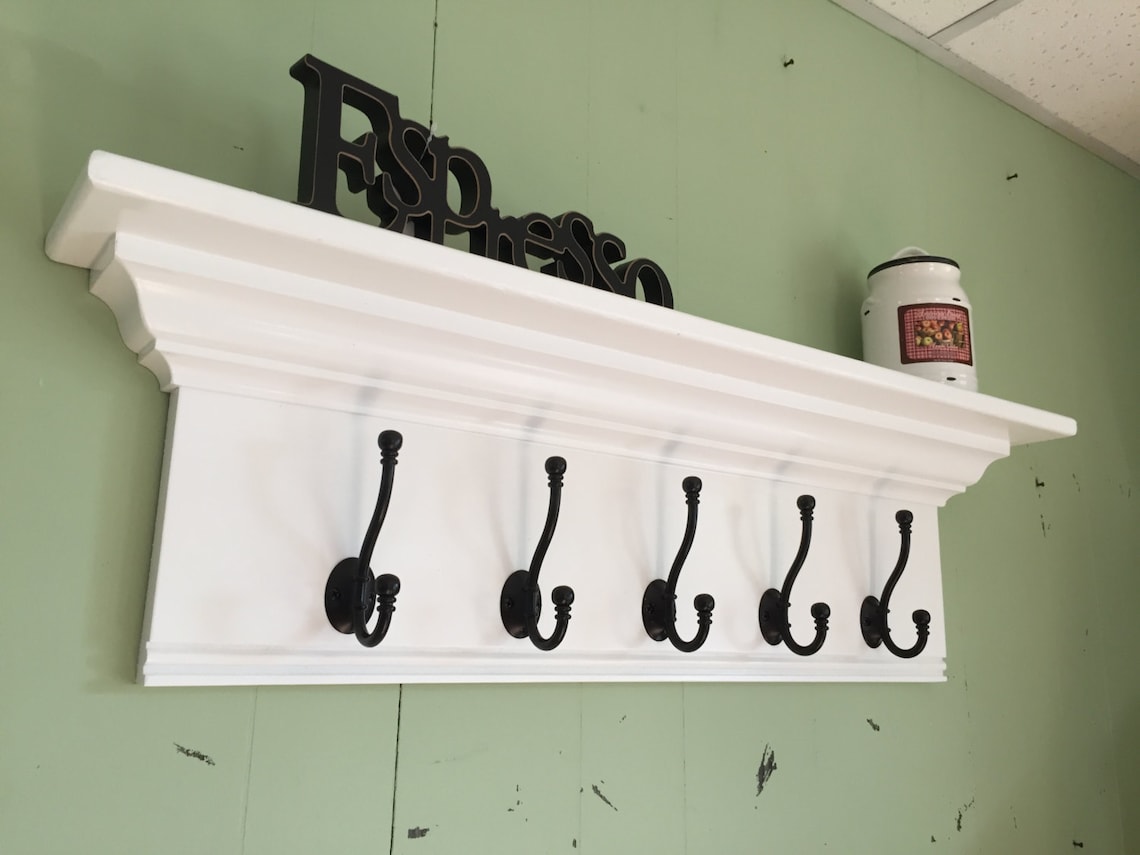 Wall Hanging Mantle Shelf Wood Coat Rack With Shelf Entryway - Etsy