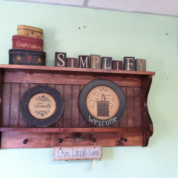 Country Wood Shelf - Etsy