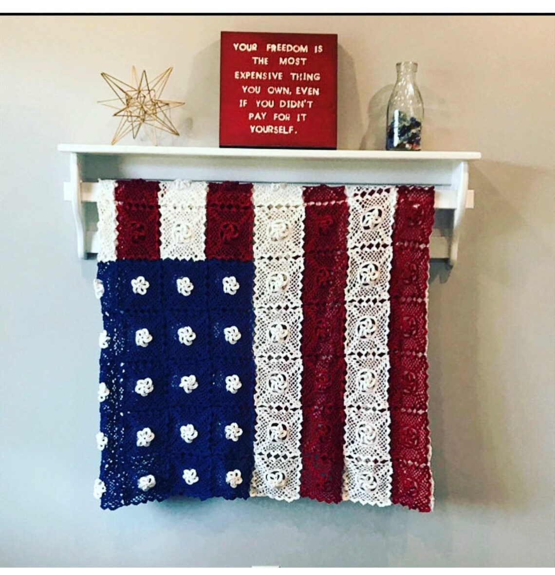 Wall Hanging Quilt Rack With Wood Shelf - Etsy