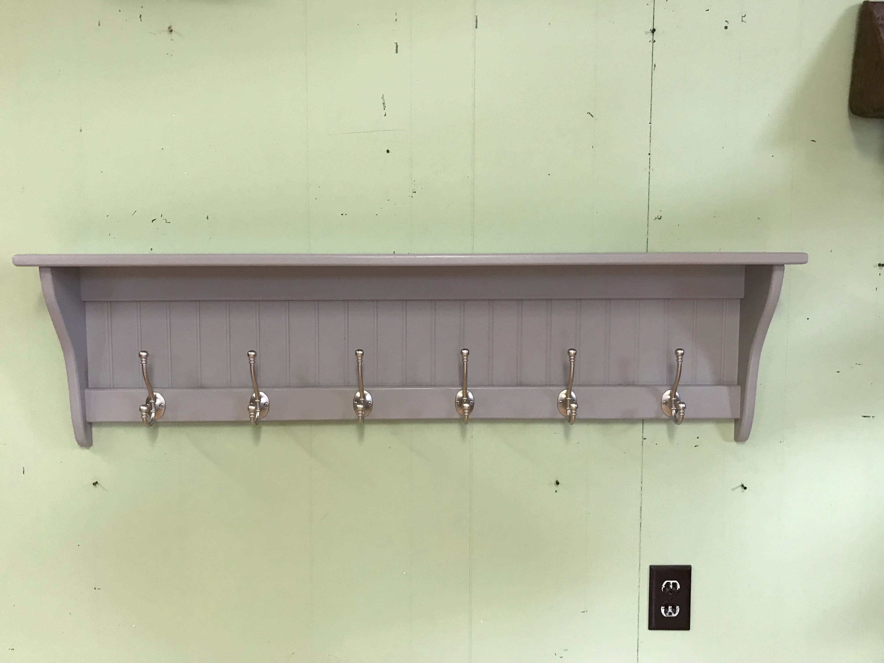 Attractive Large Coat Rack Wall Shelf Gray Hallway Hat | Etsy