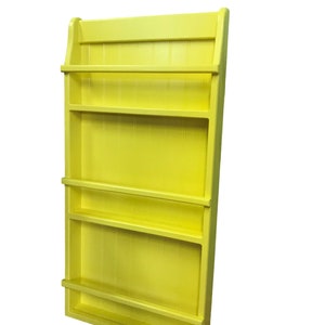 Hanging Wall Bookshelf / Plate Rack Yellow Magazine Rack and Shelf ...