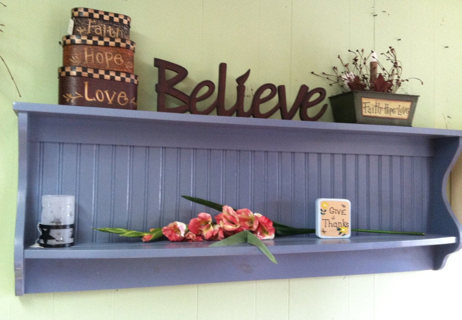 Country Plate Rack , Bowl and Platter Rack, Cabin Wall Hanging Shelf ...