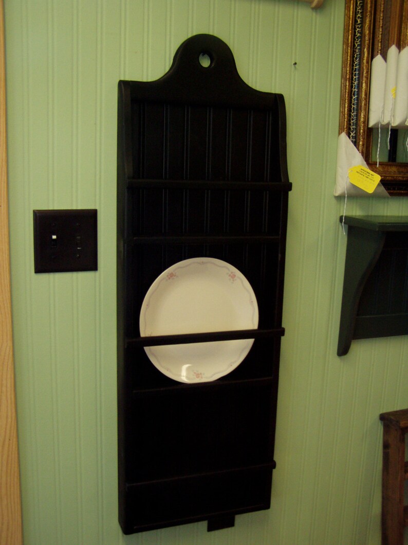 Primitive Pine 3 Rack Plate Rack Black - Etsy