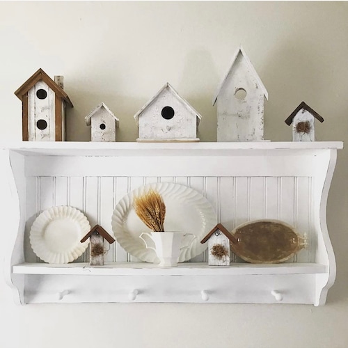 Wood Hanging Plate Rack and Primitive Country Shelf Kitchen - Etsy