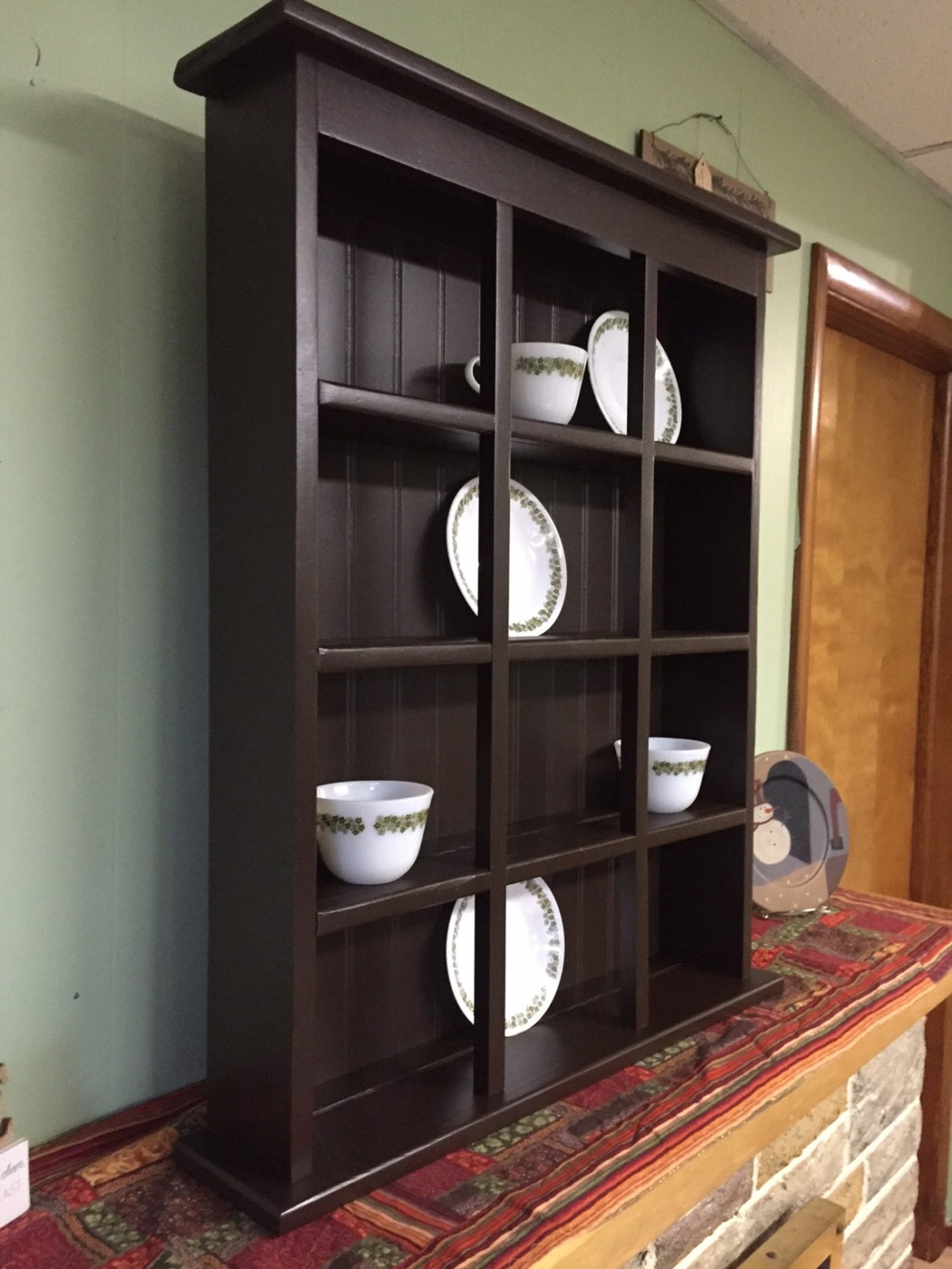 China Cabinet for Wall, Tea Cup and Saucer Display, Coffee Mug Display ...