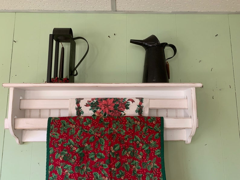 Quilt Rack Quilt Hanger With Shelf Wood Wall Shelf - Etsy