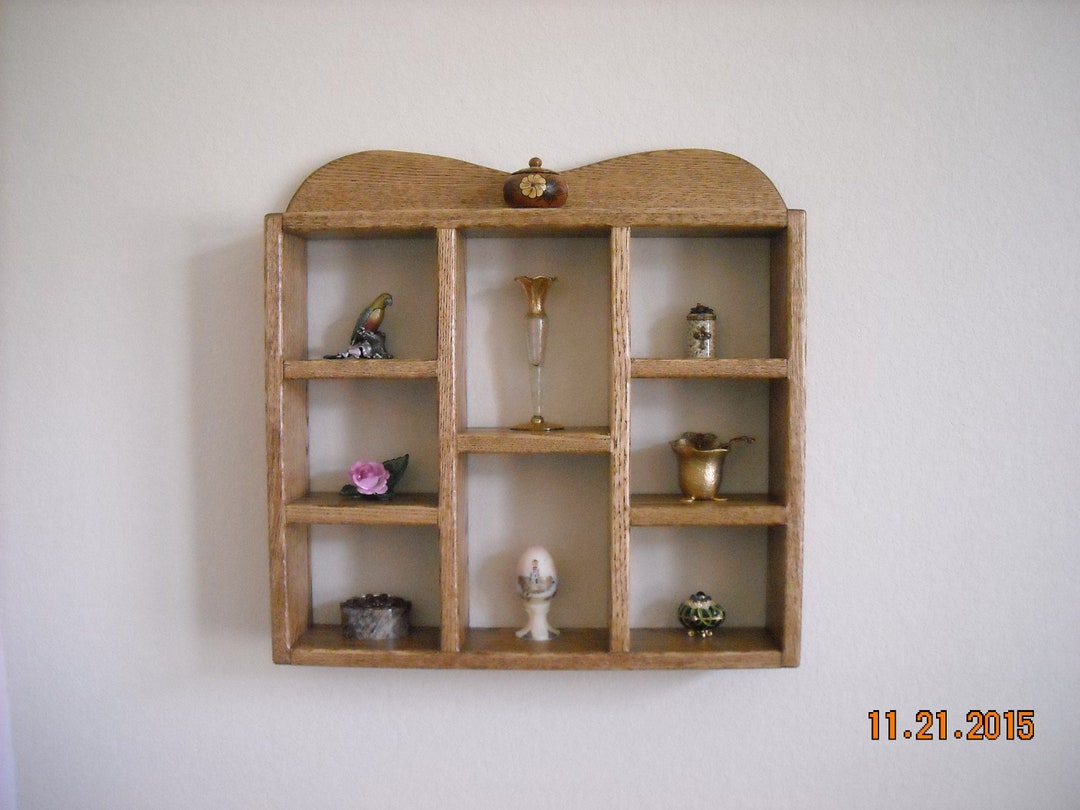 Oak Shadow Box Wall Shelf: Reversible Display Case - Etsy