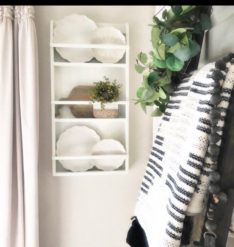 Plate Rack, Wall Bookshelf , Cutting Board Display - Etsy