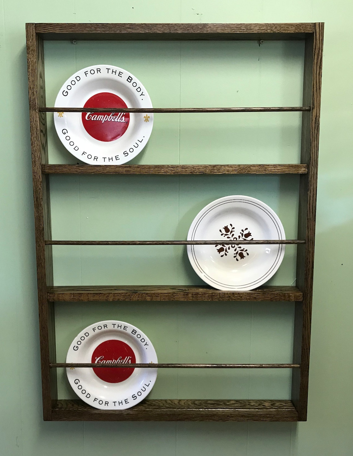 Plate Rack Country Farmhouse Plate Shelf With Dowel Rods - Etsy