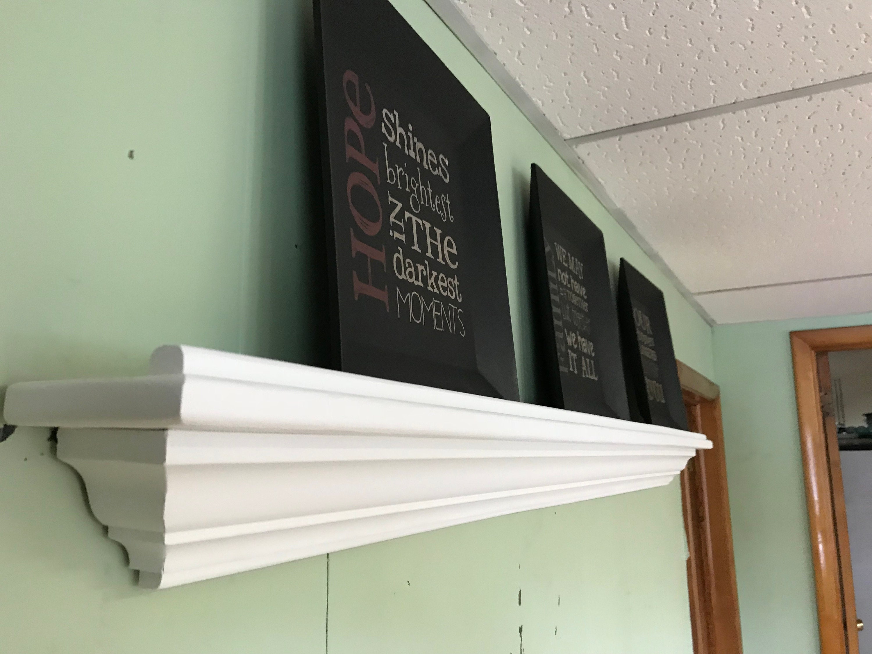 Floating Shelf Picture Rail Wood Wall Display Fireplace | Etsy