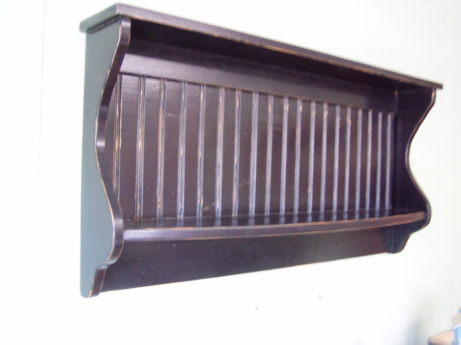 Plate Rack Wall Shelf Hanging Wood Shelf With Plate Grooves | Etsy