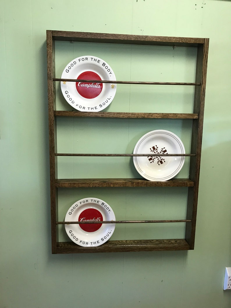 Plate Rack Country Farmhouse Plate Shelf With Dowel Rods - Etsy