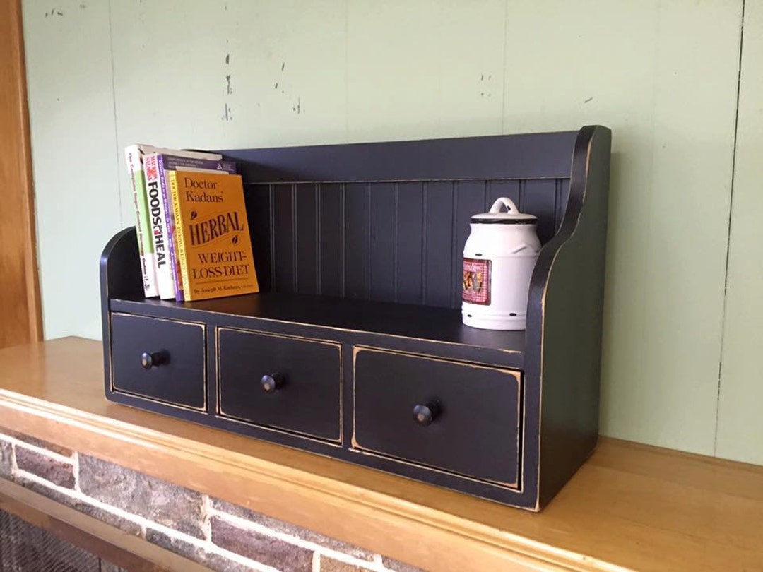 Cook Book Recipe Display Rack Counter Top Shelf Recipe Drawers Country ...