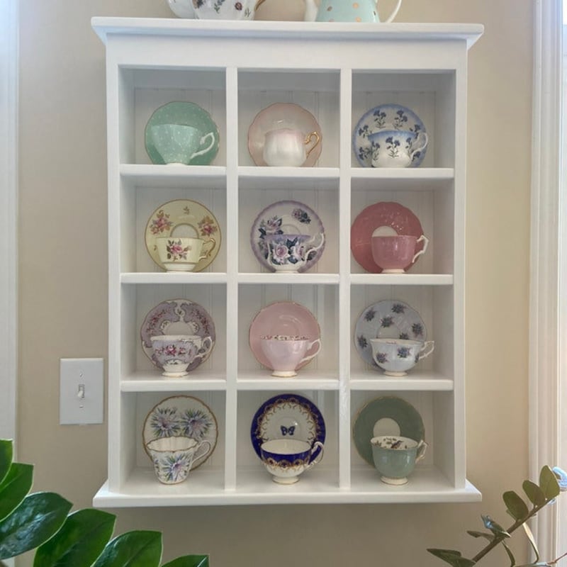 White Glass China Display - Etsy