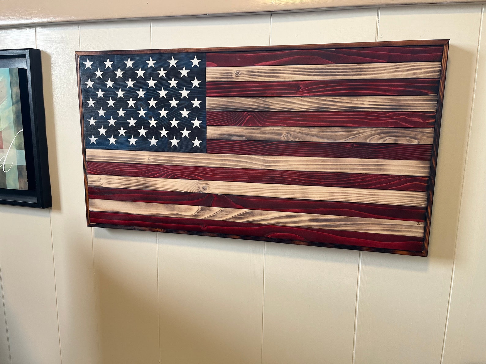Wooden Flag for Room Wall Rustic American Flag Wall Hanging - Etsy