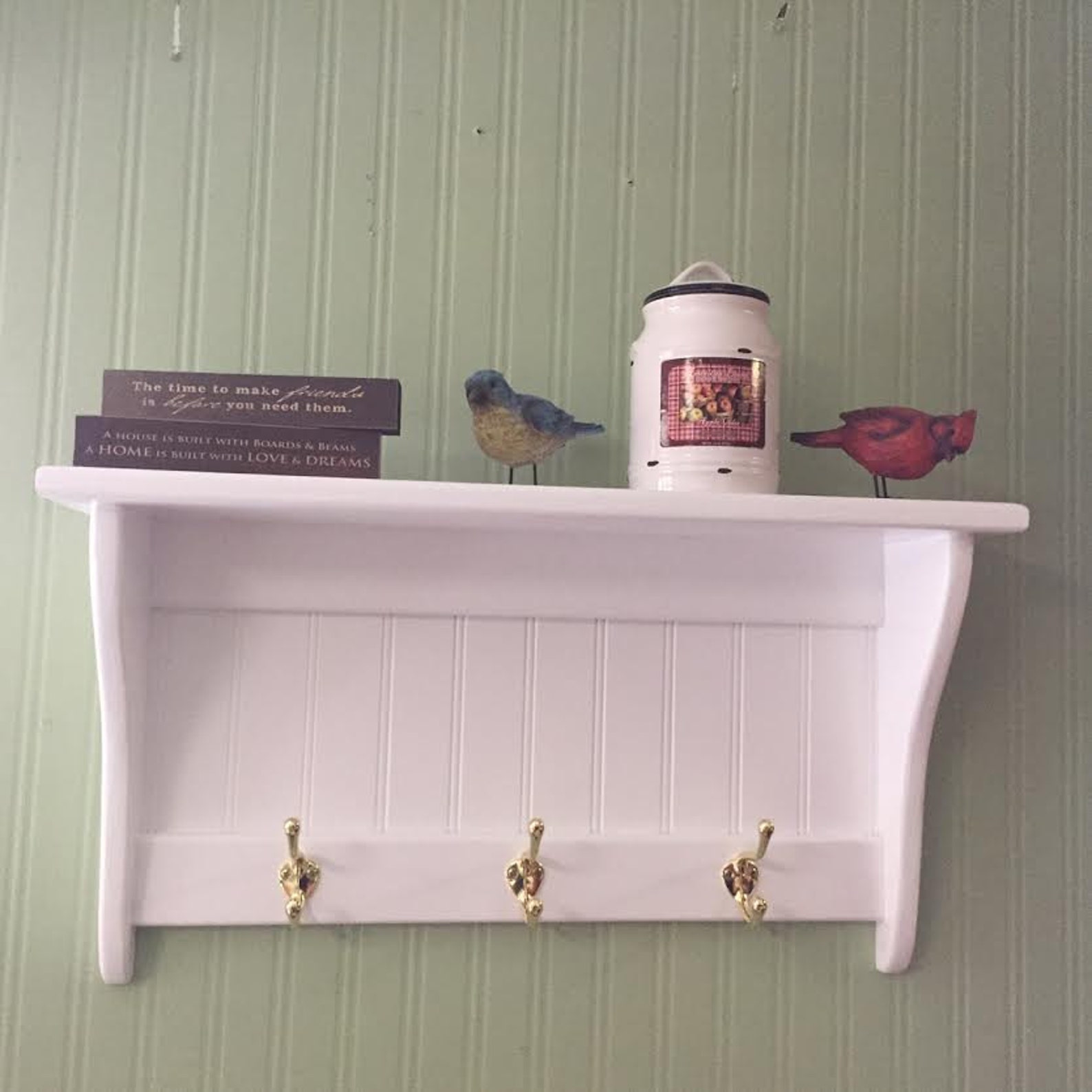 Coat Rack Display Shelf Wood Wall Shelf Country Coat Rack - Etsy