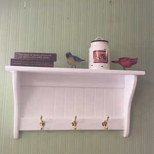 Coat Rack Display Shelf Wood Wall Shelf Country Coat Rack 24" Wide ...