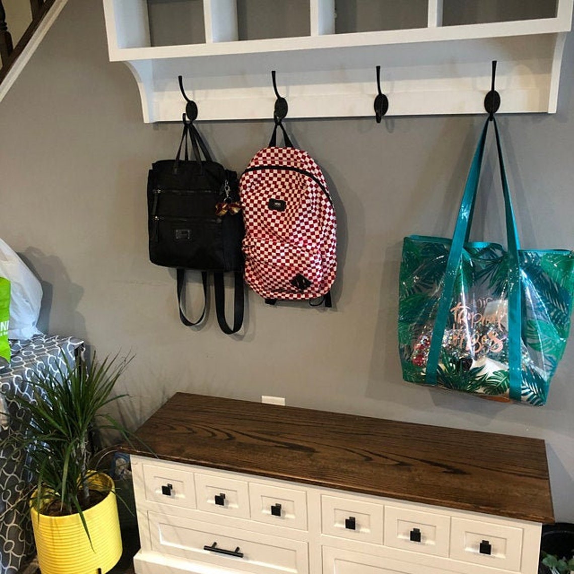 Entryway Bench and Coat Rack With Storage Living Room | Etsy