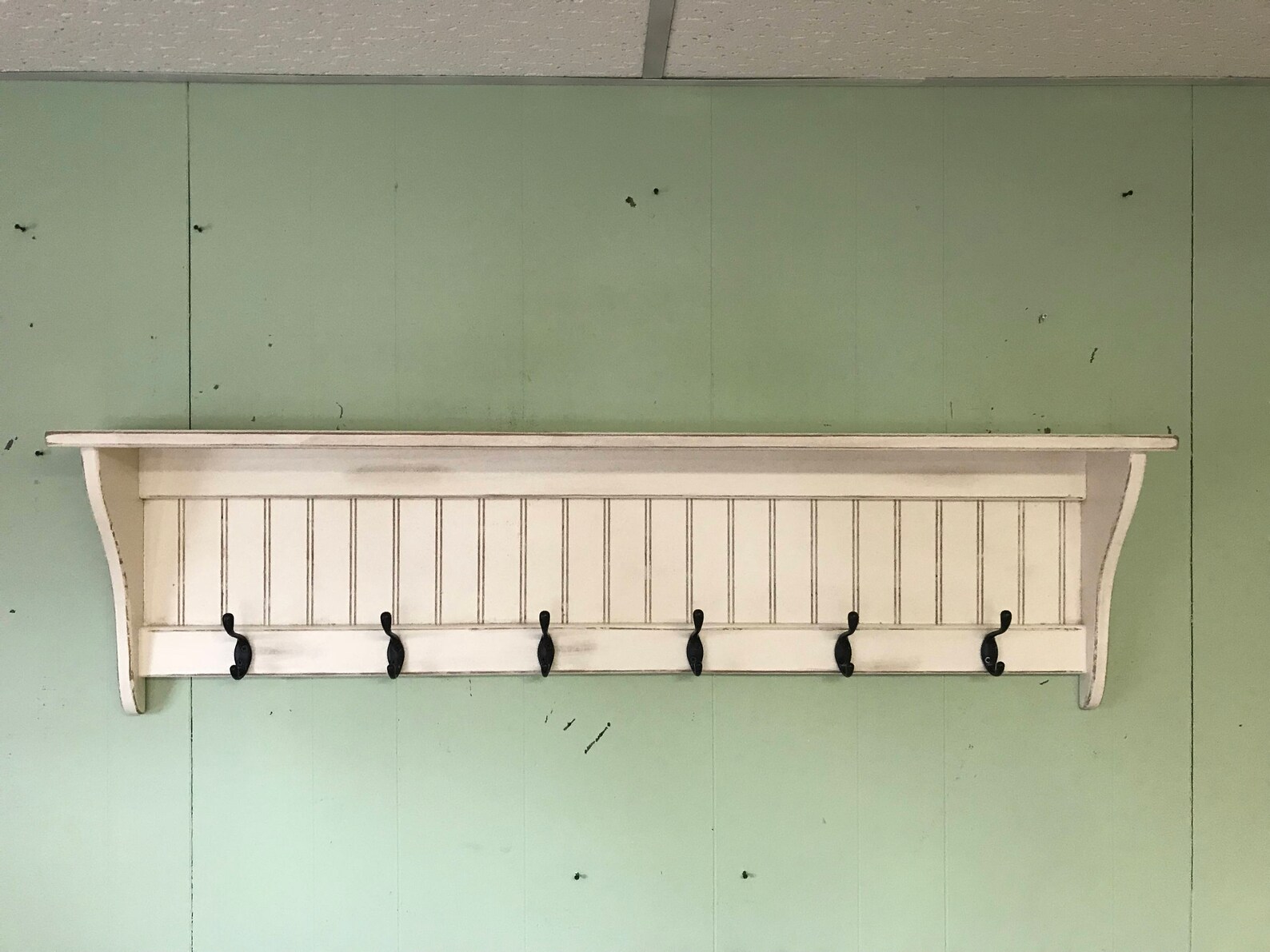 Timeless Rustic Wall Shelf With Coat Hooks Hat Rack Towel | Etsy