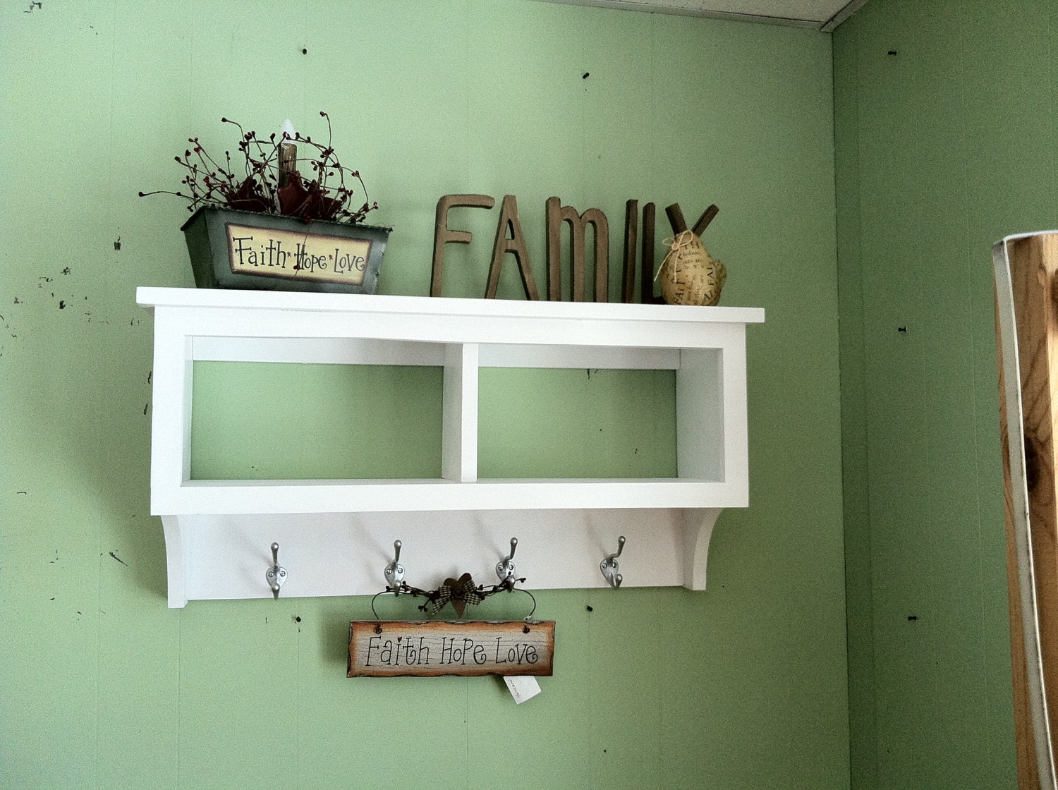 Splendid Coat Rack Cubby Wood Wall Shelf Cubby Shelf With | Etsy