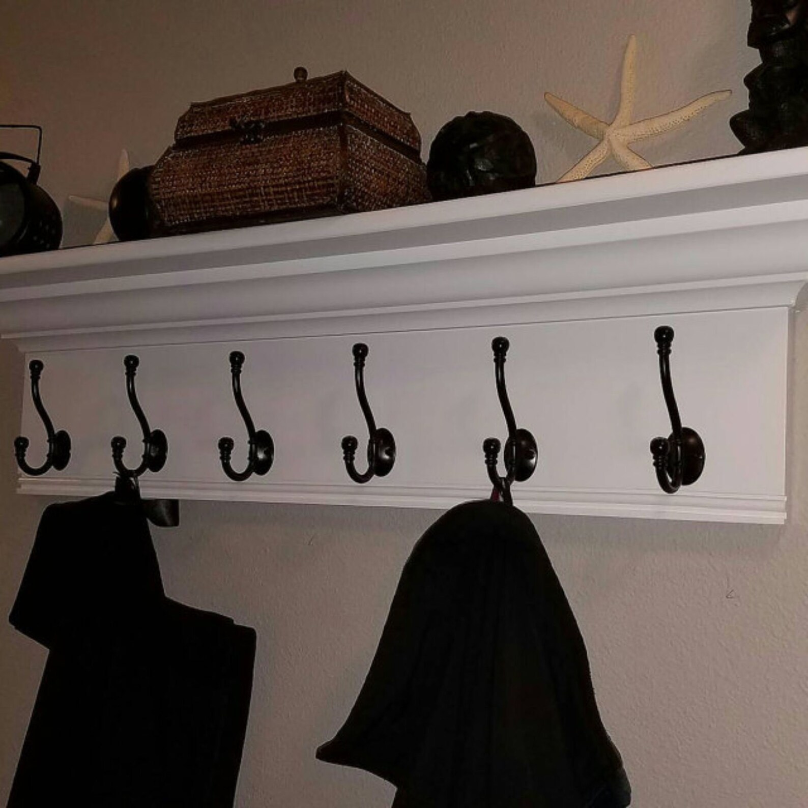 Fancy Coat Rack With Beautiful Crown Molding Mantel Shelf With - Etsy