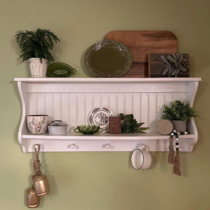 Wooden Plate Rack With Shelves - Etsy