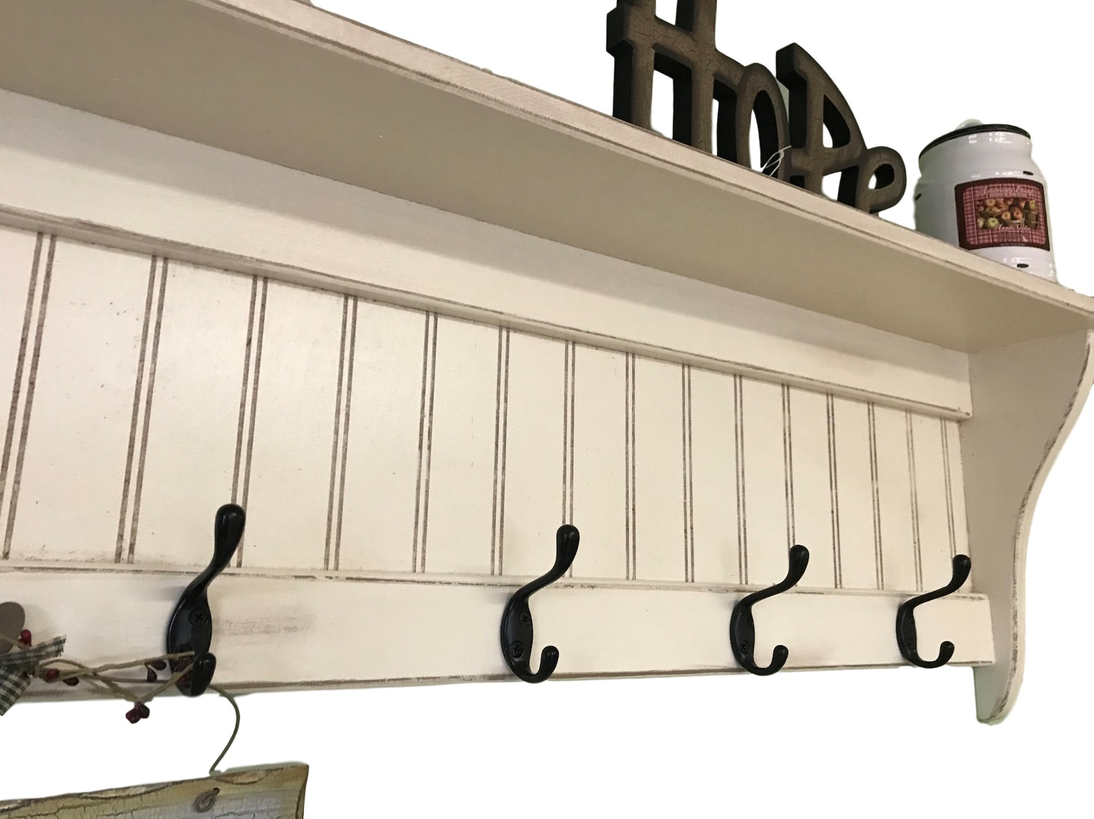 Timeless Rustic Wall Shelf With Coat Hooks Hat Rack Towel | Etsy