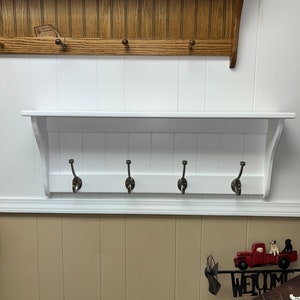 Coat Rack, Farmhouse Country Coat Rack, Wood Wall Shelf, Clothes Hanger ...