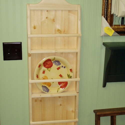 Plate Rack Primitive Unfinished Charming Rustic Pine 3 Rack - Etsy