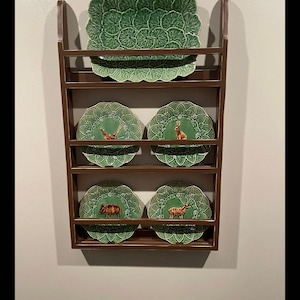 Farmhouse Plate Rack, Dish Display, Wall Hanging Plate Rack, Platter ...