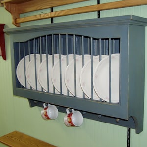 Plate Rack, Mug Rack, Plate Storage, Charming Country Plate Display ...