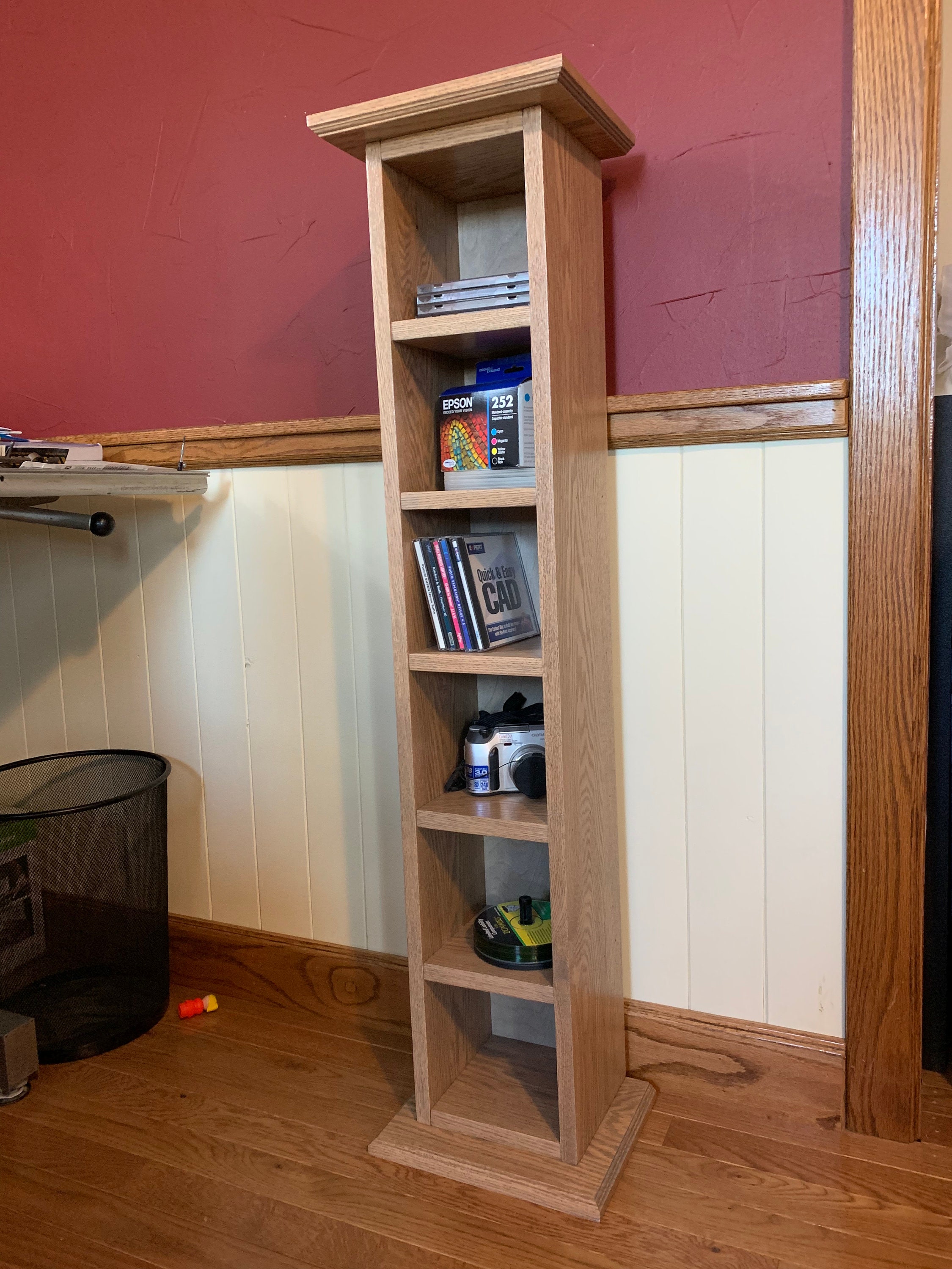 Solid Oak CD Tower: Media Storage Rack, Holds 84 Cds - Etsy