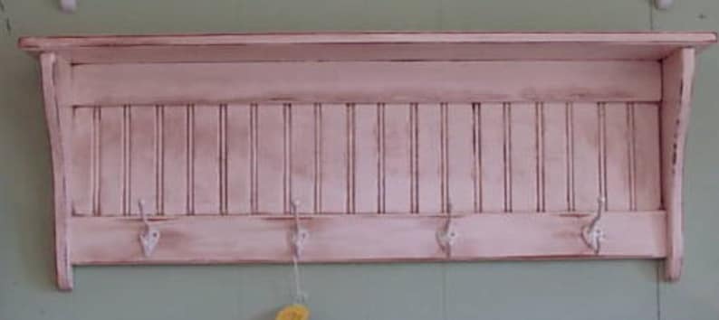 White Wood Coat Rack Farmhouse Rustic Wall Shelf Wood Wall - Etsy