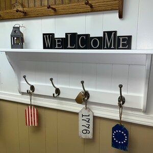 Coat Rack, Farmhouse Country Coat Rack, Wood Wall Shelf, Clothes Hanger ...