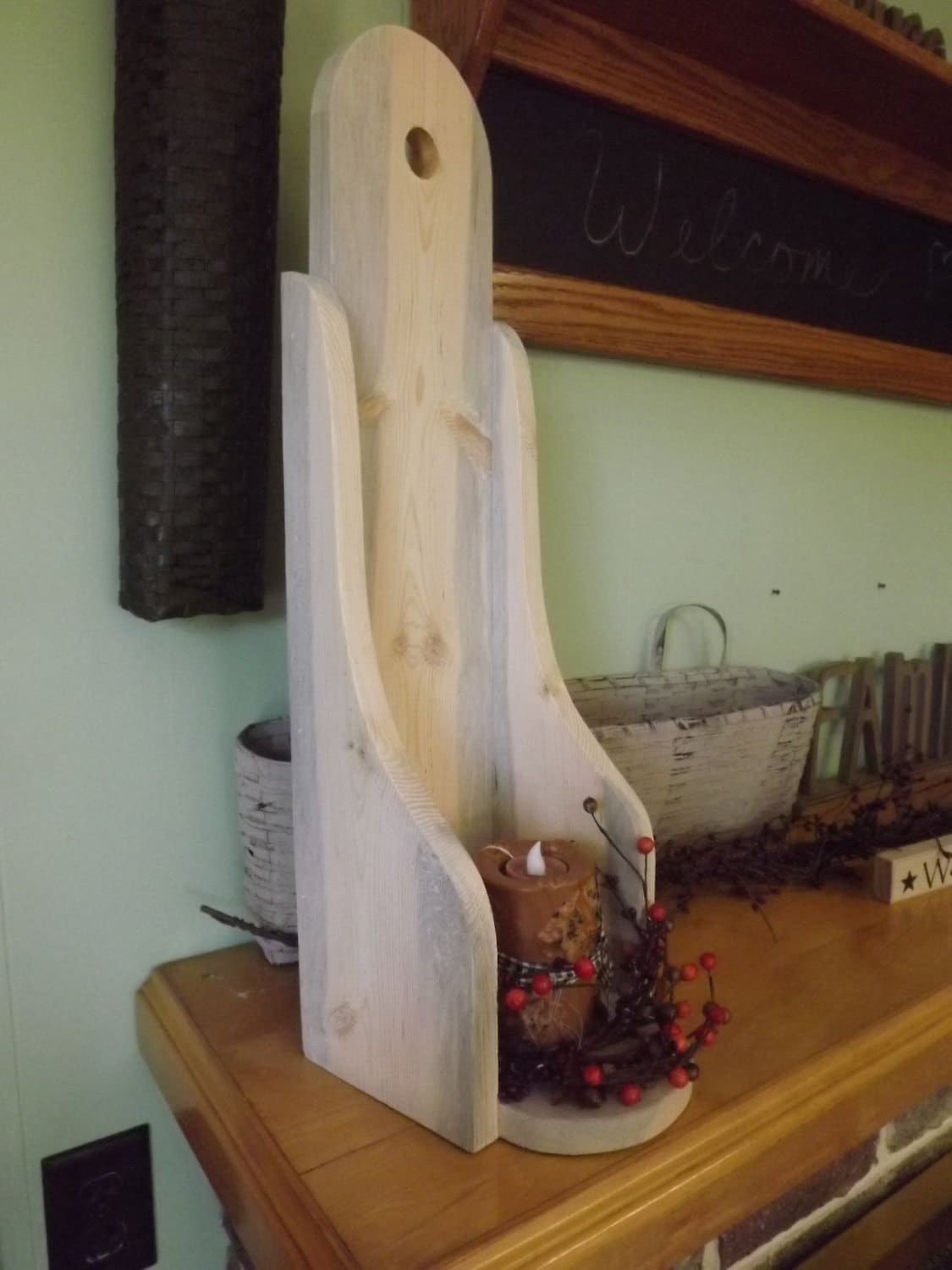 Candle Holder Wood Primitive Distressed Candle Display Rack - Etsy