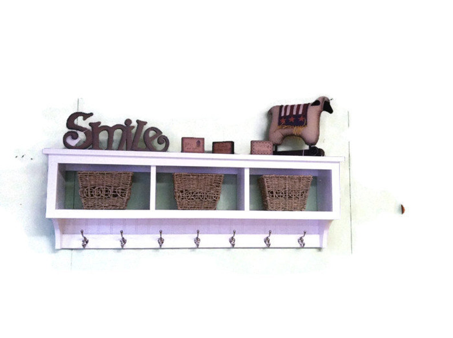 Beautiful Wall Hanging Cubby Storage Entryway Large Organizer | Etsy