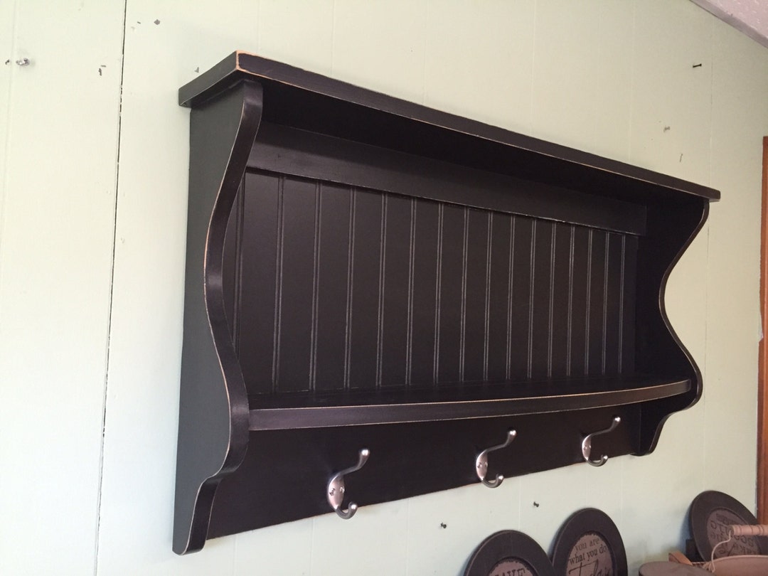 Country Plate Rack, Primitive Bowl and Canister Shelf, Kitchen Storage ...