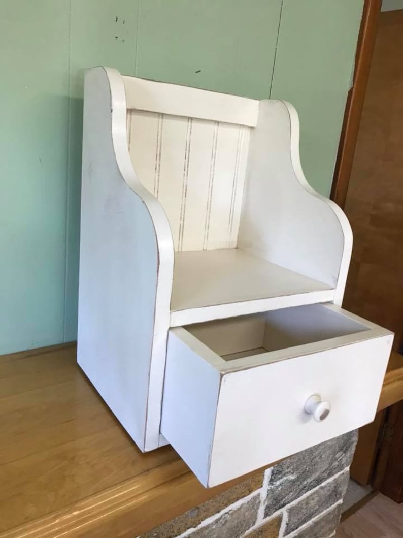 Recipe Card Holder Box and Cookbook Bookshelf One Drawer | Etsy