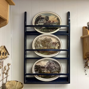 Farmhouse Plate Rack, Dish Display, Wall Hanging Plate Rack, Platter ...