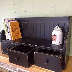 Cook Book Recipe Display Rack Counter Top Shelf Recipe Drawers Country ...