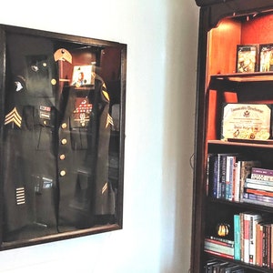Oak Military Uniform Display Case: Wall Hanging Collection Case - Etsy