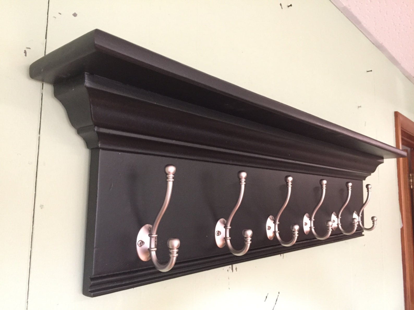 Wall Coat Rack Fancy Mantel Coat Rail 42 With Crown - Etsy