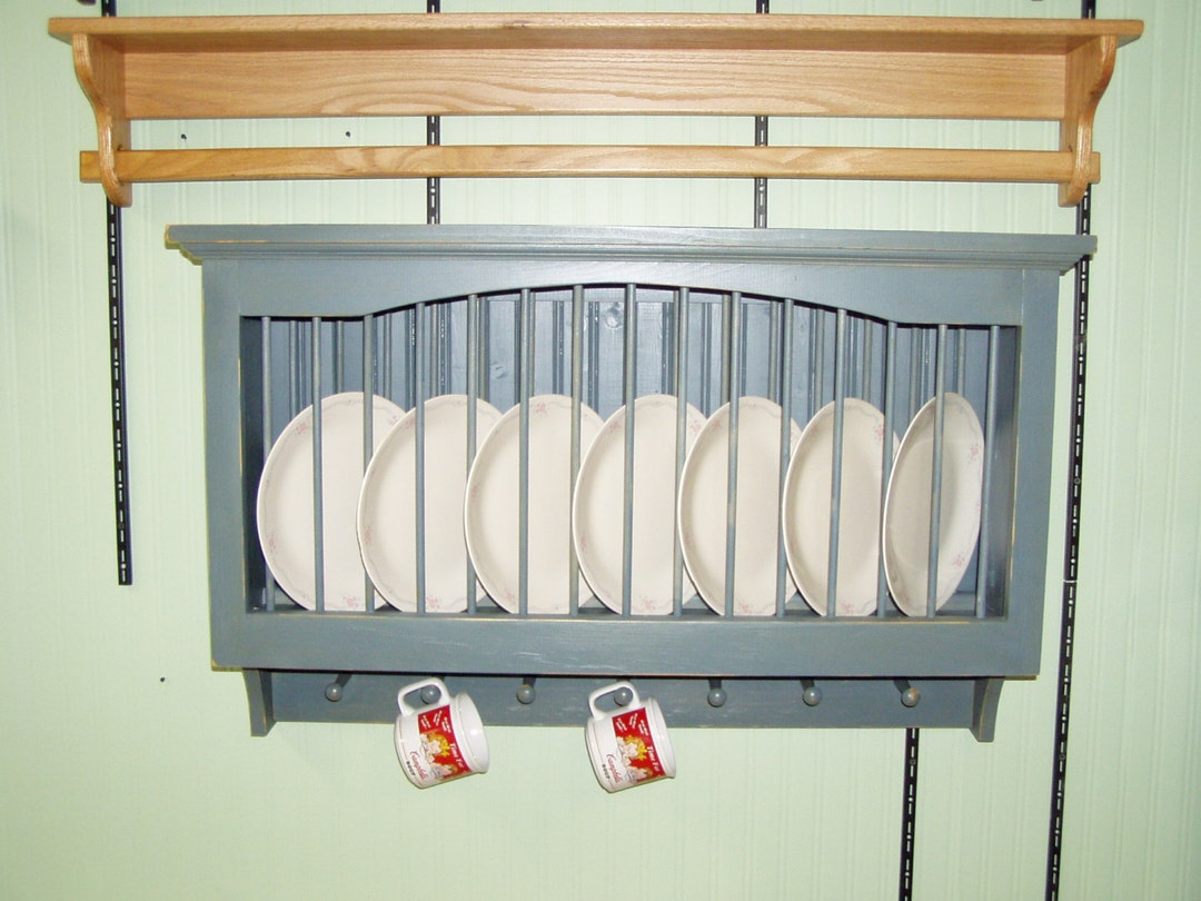 Plate Rack, Mug Rack, Plate Storage, Charming Country Plate Display ...