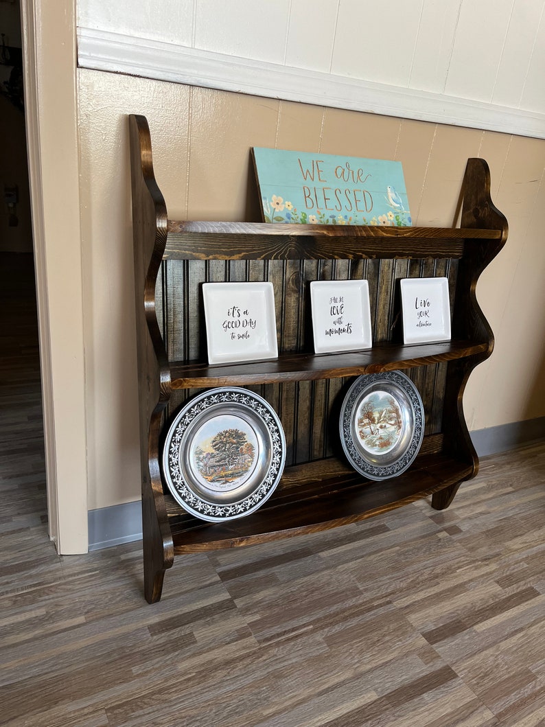 Handmade Wood Plate Rack: Farmhouse Display Shelf - Etsy