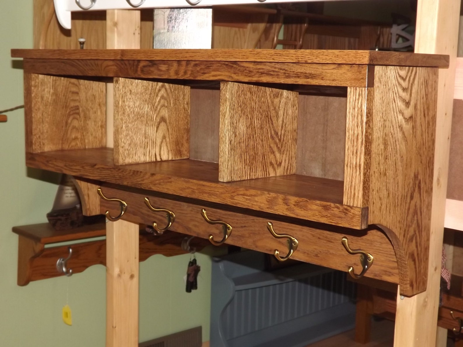 Wall Hanging Coat Rack Shelf With Coat Hooks Storage Wall - Etsy