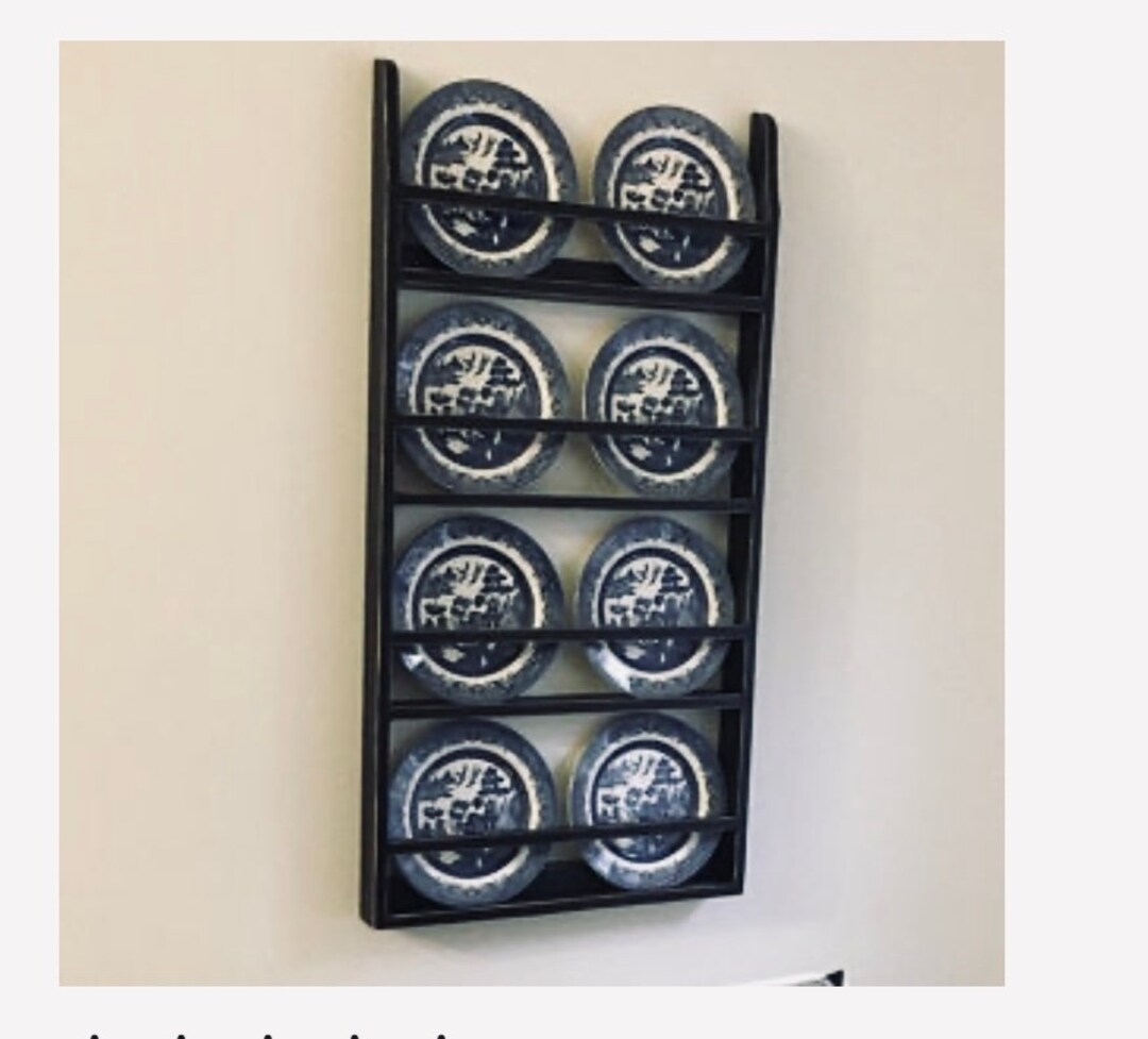 Farmhouse Large Plate Rack, Wood Wall Plate Rack - Etsy