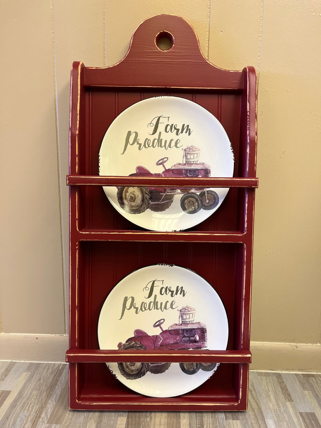 Charming Country Primitive Plate Rack, Splendid Rustic Book Shelf, Bowl ...