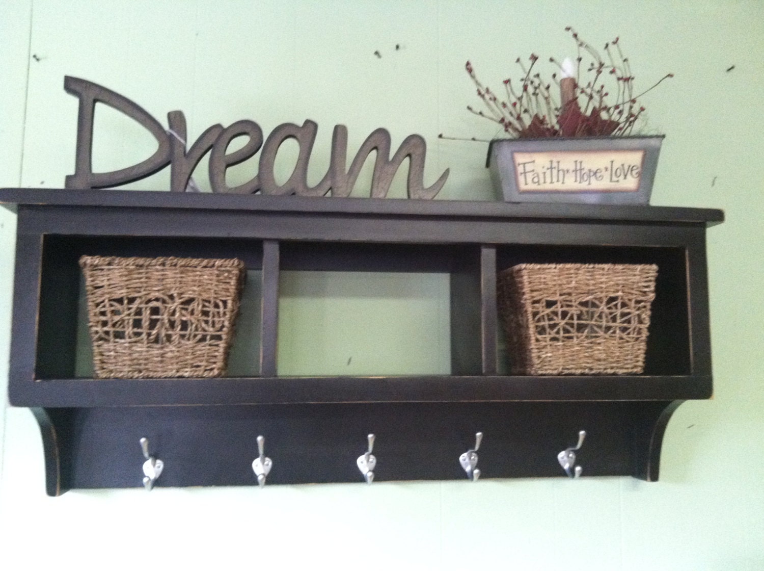 Mudroom / Foyer / Entryway / Wall Coat Rack With Storage Cubes - Etsy