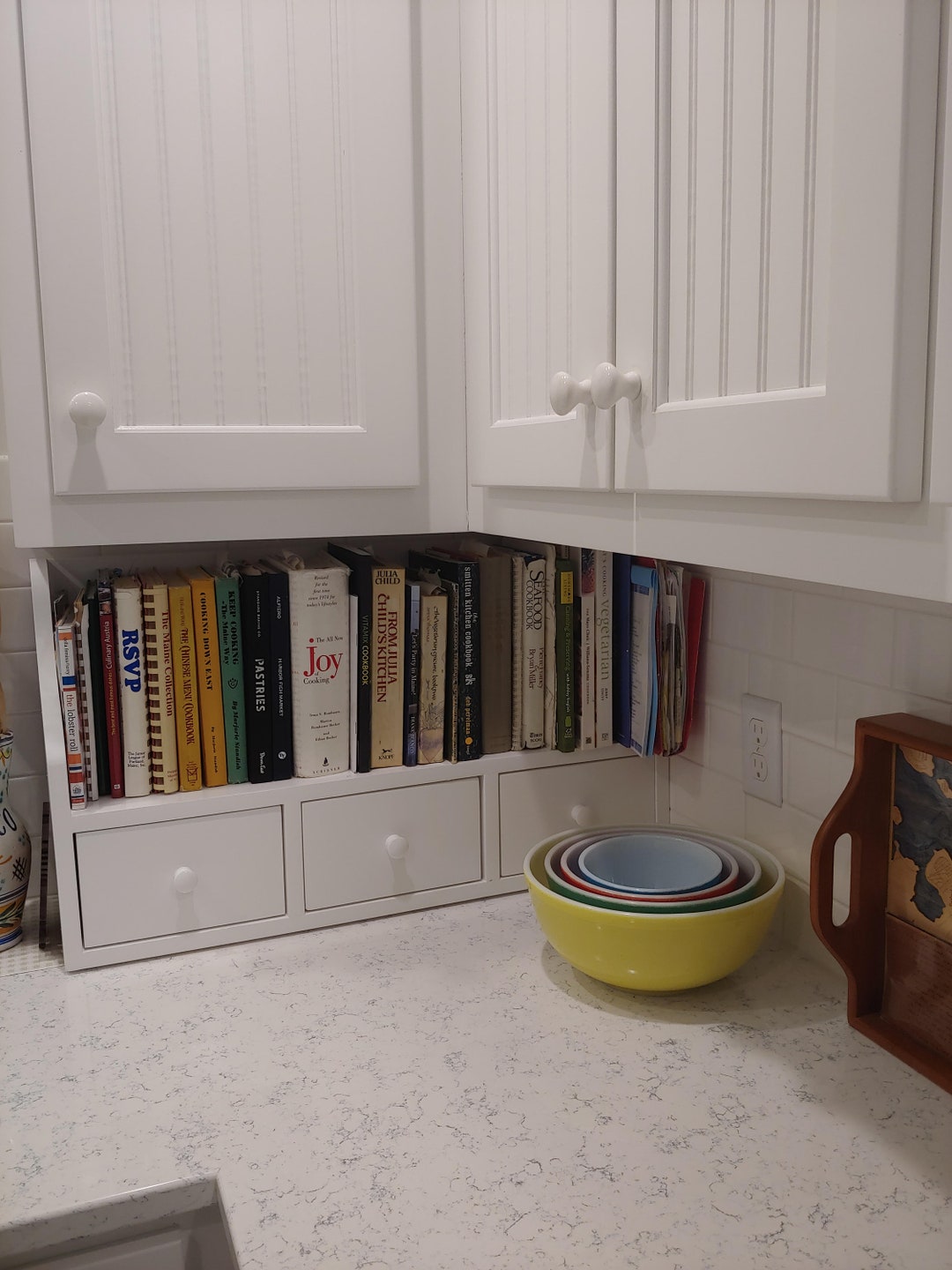 Cookbook Shelf and Kitchen Storage Recipe Box With Shelf for - Etsy